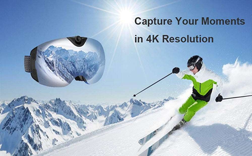 4K Ultra Video Ski-Sunglass Goggles WIFI Camera with Super 1080P 60fps ...