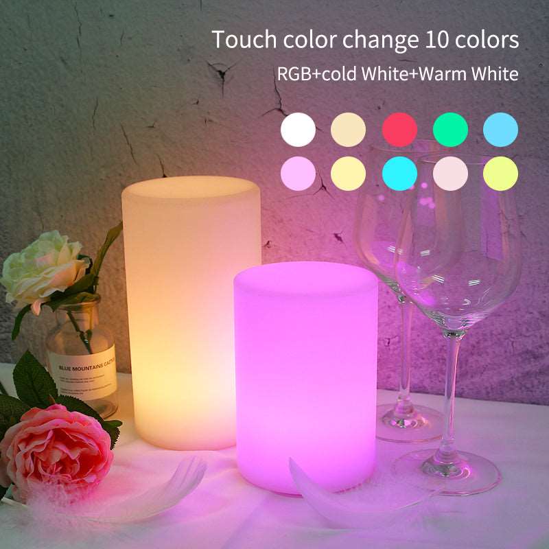 Cylinder Shape WiFi Smart Table Lamp Compatible with Alexa Voice Contr ...
