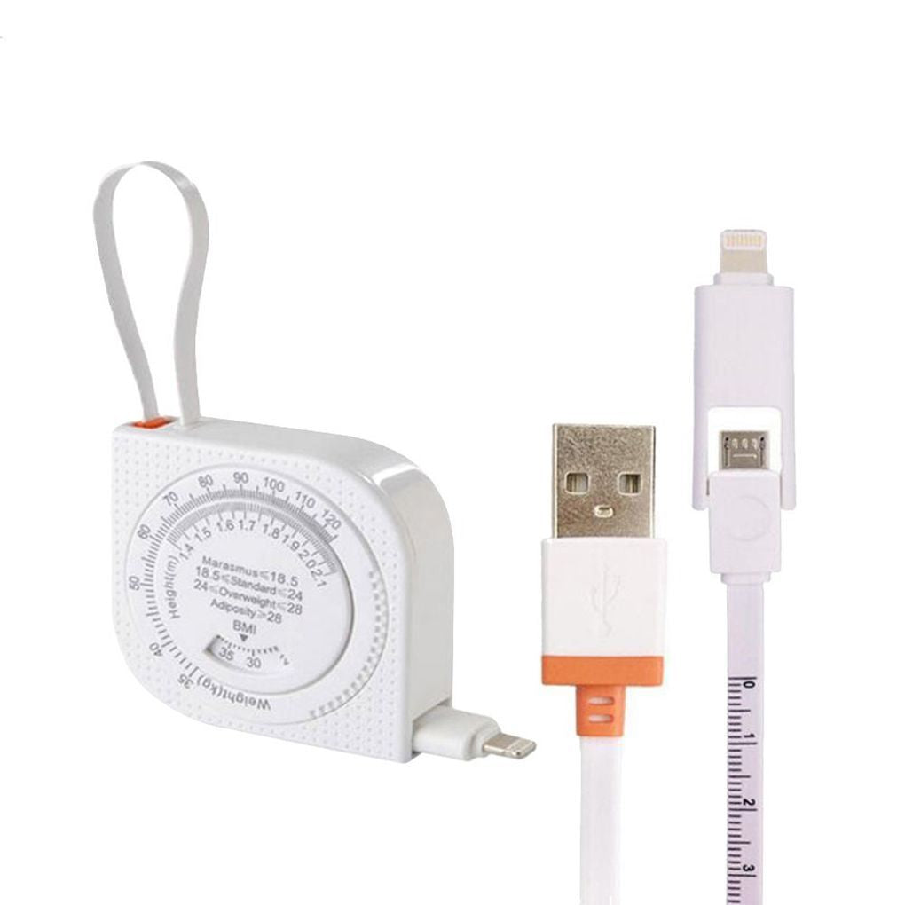 2 in 1 Retractable Tape Measure Style Micro USB Data Charge Cable for ...