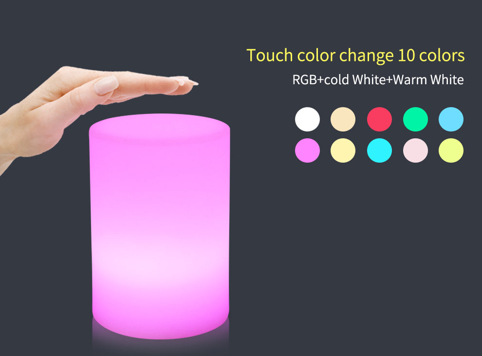 Cylinder Shape WiFi Smart Table Lamp Compatible with Alexa Voice Contr ...