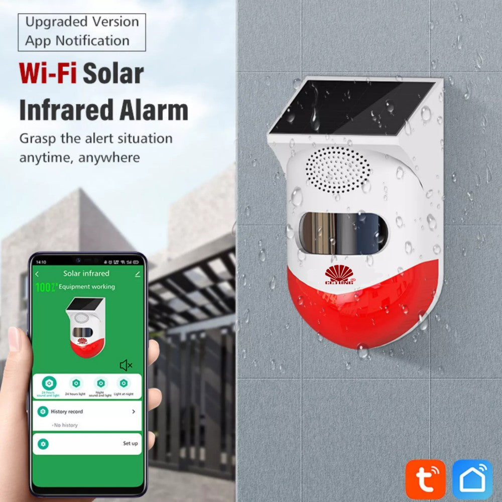 Solar Powered Infrared Motion PIR Sensor Standalone RF433 Wireless Con ...